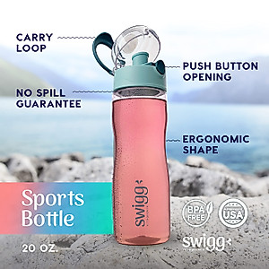 1 BPA Free Sports Water Bottles for School Gym Bicycle Car - Leak Proof Sports Waterbottles - See Through Reusable Clear Water Bottle botella de agua Made of Tritan Plastic Refillable 24oz