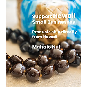 Aloha Outlet Hawaiian Black Kukui Nuts Lei Necklace 31.5in