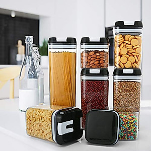 Airtight Food Storage Containers - MCIRCO 7 Pcs BPA Free Plastic Containers with Upgraded Lids - Kitchen & Pantry Organization and Canisters for Cereal,Flour, Include Label and Measuring Tools