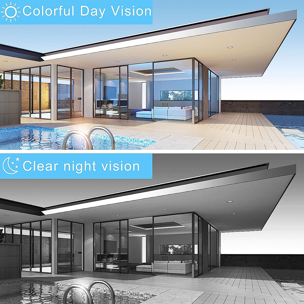 Borntechsz Tuya Smart Life Security Camera,3MP HD Wireless WiFi Home Surveillance Pan/Tilt 355° View Waterproof Full Color Night Vision, Human Detection,Auto Tracking