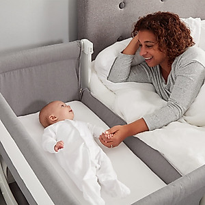 Beaba by Shnuggle Convertible Air Baby Crib, 2-in-1 Baby Bassinet to Baby Crib, Bassinet Bedside Sleeper, Baby Crib, Mini Crib, Newborn Sleepers, Grey
