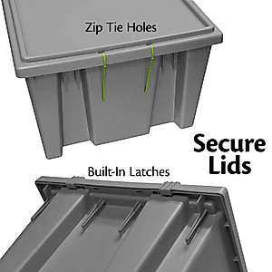 Akro-Mils 35190 Nest and Stack Plastic Storage Container and Distribution Tote, (19-1/2-Inch L x 15-1/2-Inch W x 10-Inch H), Gray, (6-Pack)