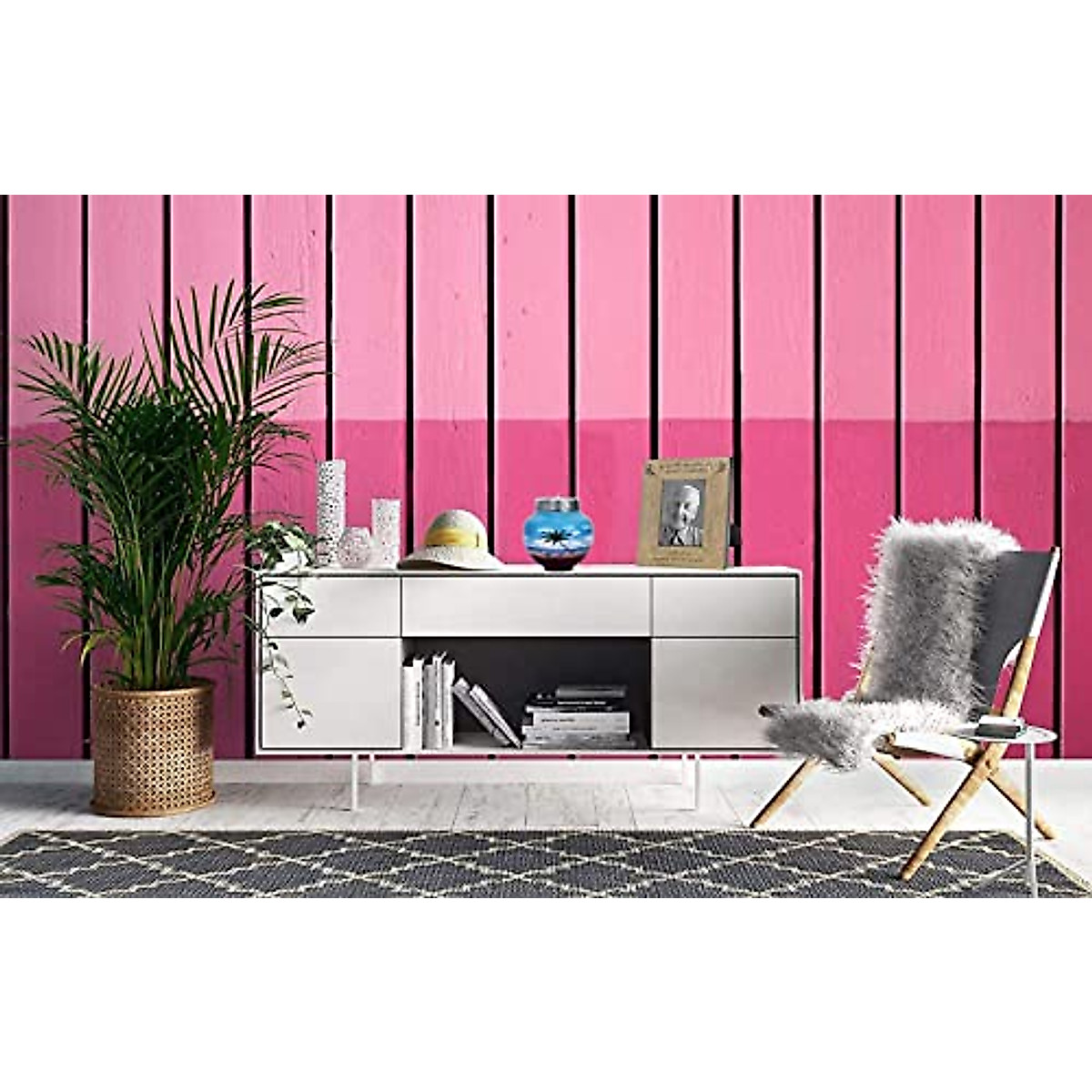 hlc Beach Urn Blue Palm Tree Design Cremation Urns for Human Ashes Medium Funeral Urn - Modern Beautiful Memorial Urn 6 x 5