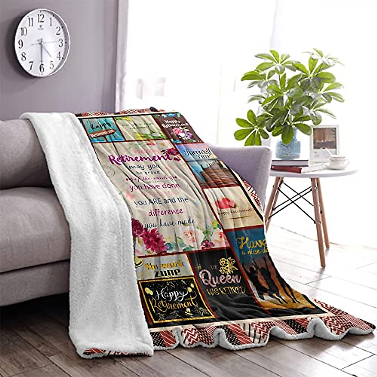 Retirement Gifts for Women Men 2022 Throw Blanket ,Retirement Appreciation Gifts for Boss Coworkers,Retire Party Gifts for Friends,Grandma,Teachers,Nurses Soft Throw Blankets (RETIRED,50"x 60")