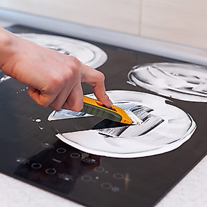 Razor Blade Scraper Tool with 15pcs Extra Blades, Cleaning Razor Scraper for Glass, Glass Top Stove Scraper for Oven Door, Cooktop Scraper, Glass Scraper Cleaning Paint from Glass