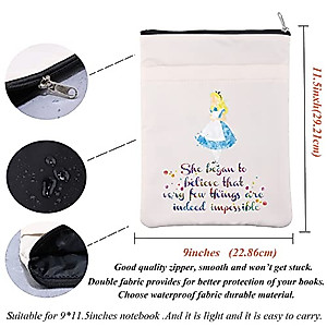 Alice Movie Merchandise Book Sleeve Alice Lovers Book Cover Alice Fairytale Gift Bookworm Gift Wonderland Gift for Alice Fandom (AliceSheBegan-BS)