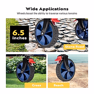 VIVOHOME Heavy Duty 880 Lbs Capacity Mesh Steel Garden Cart Folding Utility Wagon with Removable Sides and Wheels (Black) and Upgraded Heavy Duty 180 Lbs Collapsible Foldable Wagon Patio Garden Cart