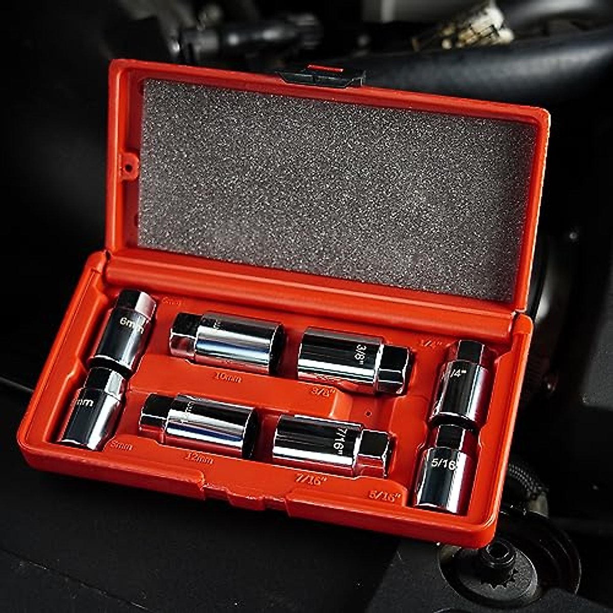 ABN Stud Extractor Set, Broken Stud Removal Socket 8-Piece SAE & Metric Stud Remover Set – Stud Puller Sockets