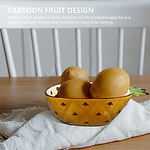 NOLITOY Soup Bowls Soup Bowls Ceramic Salad Bowl Fruit Shaped Fruit Bowl Big Mixing Bowl Serving Bowl Serving Salad Popcorn Dips Condiments Snack Oatmeal Yellow Oatmeal Bowl Glass Mixing Bowls