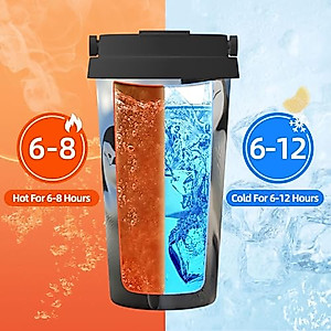 Reusable Coffee Mug with Lid and Handle, Penguin Parents and Chicks Antarctica Large Tumbler for Hot & Cold Drinks 16oz Stainless Steel Insulated Coffee Tumblers Double Wall Vacuum Thermal Cup