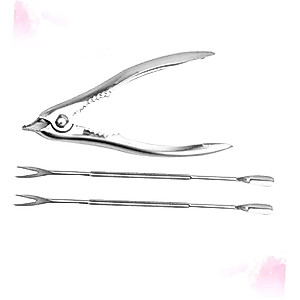 Housoutil 3pcs Brazil Nuts Crab Crackers Seafood Tool Set Cleaning Tools Lobster Opener Seafood Picks Mutitool Crab Opener Bottle Opener Chestnut Nutcracker Silver Multifunction Tool Kit