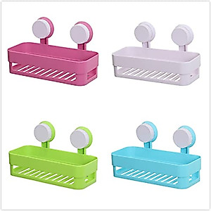 ULTNICE Plastic Shower Caddy Suction Cup Shower Caddy Shower Gel Holder Bath Shower Wall Shelf Basket for Shampoo Soap Conditioner