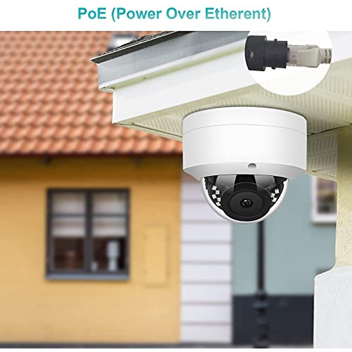 5MP PoE IP Dome Security Camera, 2.8mm Wide Angle, H.265 IP66 Waterproof Built-in Micphone/Audio, Compatible with Hik Vision NVR, Not PTZ Camera
