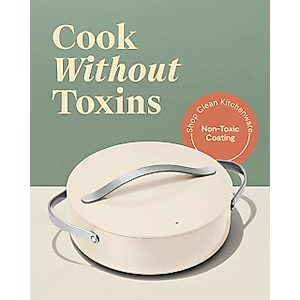 Caraway Rondeau - 6 Qt Non-Stick Pan with Lid - Free From Forever Chemicals - Perfect for Searing, Braising, & Roasting - Marigold