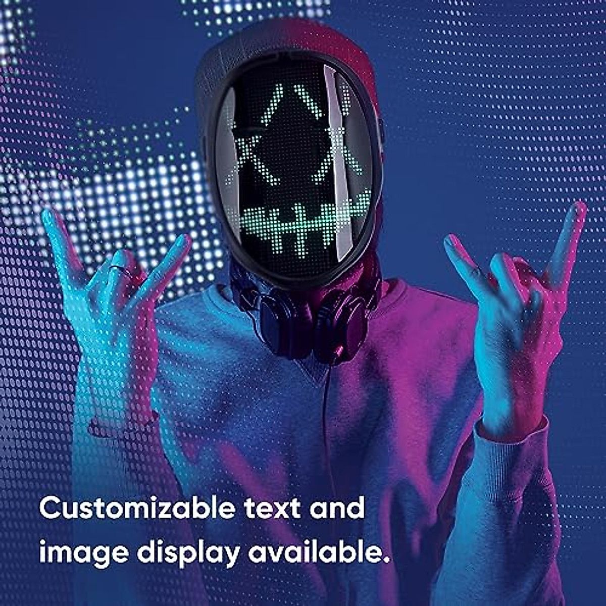 CHEMION Led Mask with Bluetooth App, Led Face Mask for Adults, Kids, Digital Face Mask for Birthday Parties, Concerts, Costume mask, USB Charge