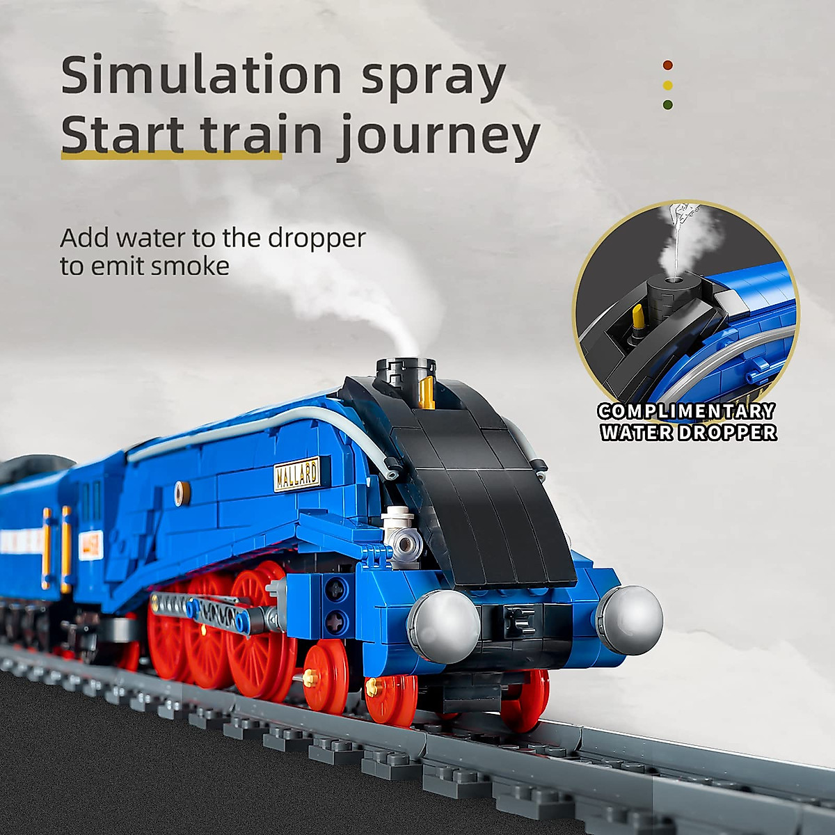 Mould King 12006 RC Mallard Train Building Kits for Kids, 2139 Pieces MOC Building Blocks Locomotive Train Set to Build, Steam Remote Control Train Bricks Toys for Boys