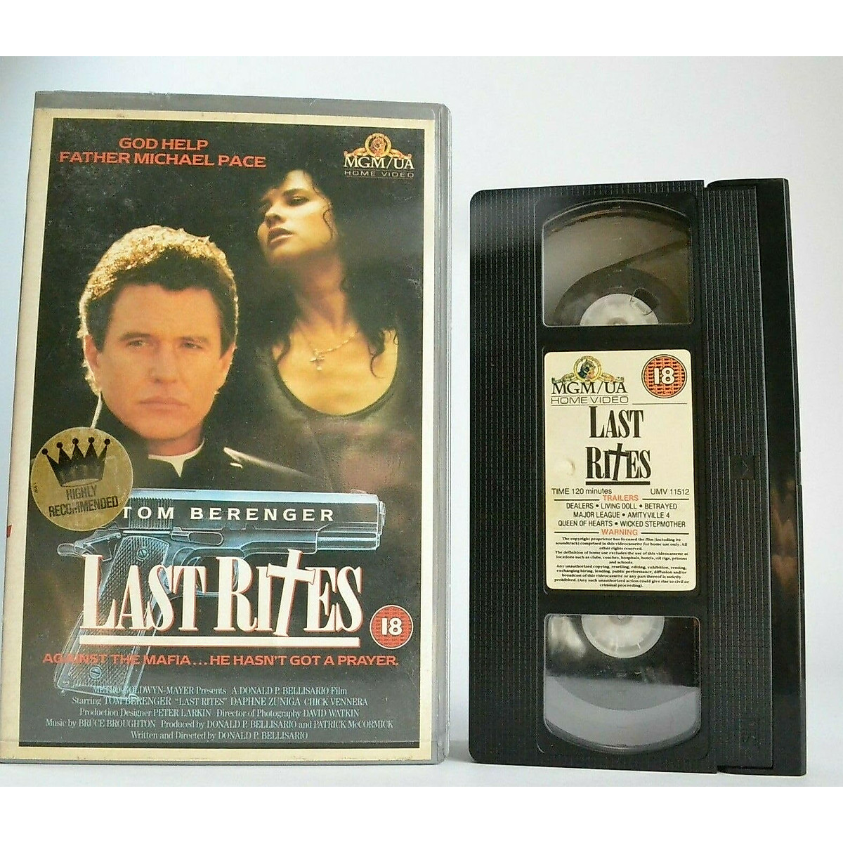 Last Rites - Mafia Crime Syndicate - Thriller - Large Box - Tom Berenger - VHS