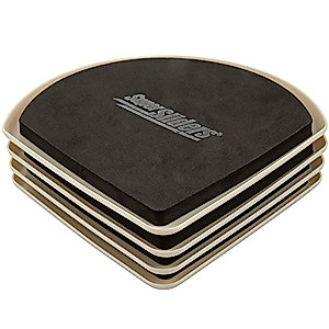 Super Sliders 7" Slide & Hide Reusable Furniture Sliders for Carpet - Effortless Moving and Surface Protection, Beige (4 Pack)