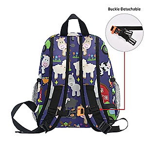 Glaphy Custom Kid's Name Backpack, Farm Animal Pattern Toddler Backpack for Daycare Travel, Personalized Name Preschool Bookbags for Boys Girls