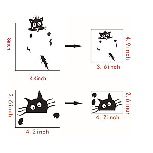 Removable Switch Sticker, 6 Pcs Cute Black Cats Cartoon Wall Sticker, Light Switch Decor Decals, Family DIY Decor Art Stickers Home Decor Wall Art for Kids Living Room Office Home Decoration