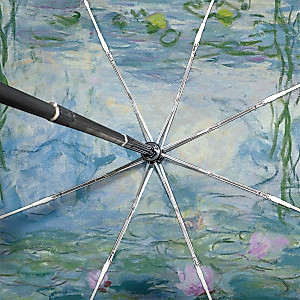 AHOMY Auto Open Close Umbrella, Water Lilies By Claude Monet Oil Paintings Flowers Folding Travel Umbrellas for Rain and Sun