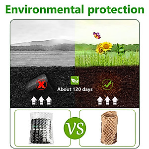 Honeycomb Packing Paper,12" W x 200' L Bubble Cushioning Wrap for Moving,Products & Gifts Wrapping Paper,Recyclable and Biodegradable Cushioning Packing Material with 20 Fragile Sticker Labels