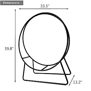 TUFFIOM 40-Inch Firewood Rack Heavy Duty Log Storage Round Hoop Holder Solid Anti-rust Black Tubular Steel Wood Lumber Stacker Outdoor & Indoor For Fireplace Pit Patio Deck Porch