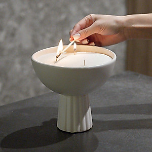 Candlera Pearled Candle Sand - 650g / 23 oz +30 Cotton Wicks, Unscented, Non-Toxic Luxury Candle Powder, Long-Lasting 80+ Hours, Eco-Friendly, Refillable White Candle with 30 Wicks Included