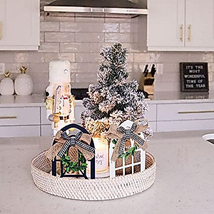 4-Piece Wooden Farmhouse Window Black and White Lattice Tiered Tray Decoration Cathedral Arched Window Wall Decor Home Kitchen Shelf Tier Photo Props Mini Rustic Window Frame Decoration Items (4 pcs)