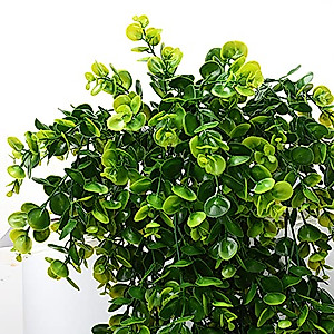 2pcs Artificial Hanging Plants Fake Hanging Plant Faux Eucalyptus Leaf Greenery Vine Outdoor UV Resistant Plastic Plants