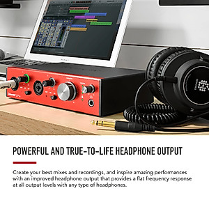 Focusrite Clarett+ 2Pre USB-C Bus-Powered Audio Interface for Music Production, with Two Professional Quality Pre-Amps and Powerful and Transparent Headphone Outputs/Instrument Inputs