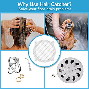 VIVIDLY 200 Pack Disposable Shower Drain Cover Hair Catcher Shower Drain Mesh Stickers, Bathroom, Bathtub, Kitchen, Sink, for Human and pet Hair (200)