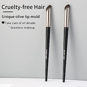 ENZO KEN Small Nose Contour Brush, Angled Concealer Brush Under Eye, Concealer Brush, Angle Concealer Brush, Small Concealer Brushes, Contour Nose Brush, Concealer Angled Brush - Black, 8M01