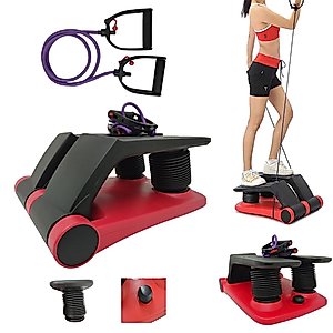 INTBUYING Steppers for Exercise Stair Stepper Stepper Climber Fitness Machine with Resistance Bands Stair Stepper Exercise Equipment Mini Stepper with 220LB Loading Capacity