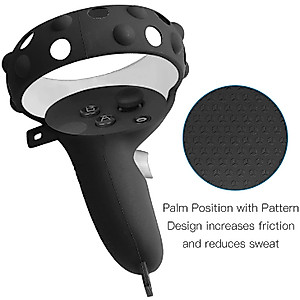 CHENGNAN Full Grip Cover Compatible for Oculus Quest 2 Touch Controller Handle Knuckle Silicone Straps Protective Sleeve Anti-Throw