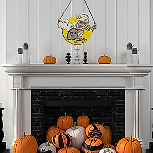 Halloween Door Sign Halloween Door Decorations Halloween Wooden Hanging Sign Wreath for Holiday Home Bakery Classroom Farmhouse Window Decor 6 Inch