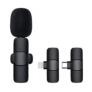 Papifilter Professional Wireless Lavalier Lapel Microphone for iPhone, iPad, Android- Cordless Omnidirectional Condenser Recording Mic for Interview Video Podcast Vlog YouTube