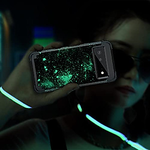 Miqala Compatible with Google Pixel 6 Case,Shiny in The Dark Three Layer Heavy Duty Shockproof Hard Plastic Bumper +Soft Silicone Rubber Protective Case for Google Pixel 6,Blue Sky