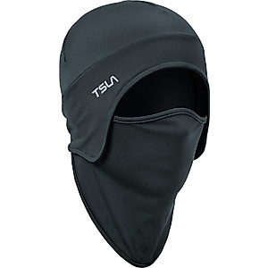 TSLA Men and Women Thermal Fleece Skull Cap, Winter Ski Cycling Under Helmet Liner, Running Beanie Hat, Skull Cap with Mask Charcoal, One Size