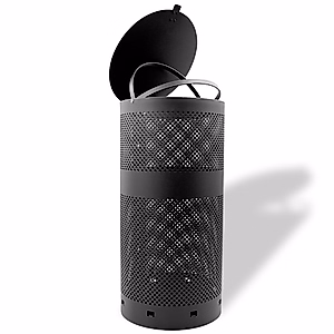 5' Tall Rust Proof Aluminum Low Profile Dog Waste Station for Roll Bags (most popular bags) with 400 waste bags & 25 can liners (Matte Black)