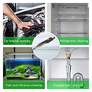 Kewucn 59 Inch Long Wire Brush, Car Sunroof Drain Cleaning Tool, Flexible Nylon Cleaner for Cleaning Straw, Feeding Tube, Sink, Refrigerator Drain, Universal Slim Hose Pipe Brush