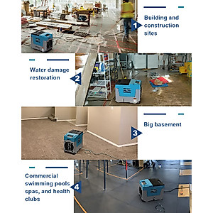 AlorAir 180 PPD Commercial Dehumidifier with Pump, 28 Gallons Heavy Duty Industrial Dehumidifiers Water Damage Restoration Dehumidifiers, Compact Design, for Homes Basements, Garages, and Crawl Space