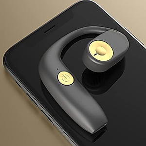 Yrmaups Wireless Bone-Conduction Headset with Earhooks Open Ear Sports Bluetooth 5.2 Earphones, Waterproof Mini Earbuds with Noise Cancelling Mic for Cycling and Driving (Black)