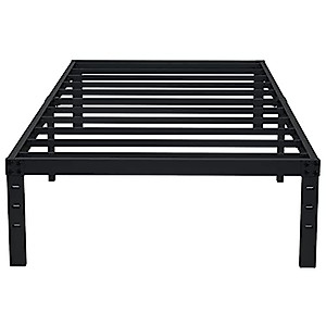 EMODA 14 Inch Twin Bed Frames No Box Spring Needed, Heavy Duty Metal Twin Platform Bed Frame, Noise Free, Easy Assembly, Black