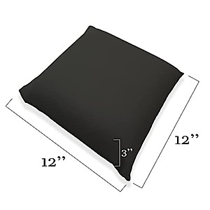 Rehabilitation Advantage Body Positioning Black Pillow Bolster 12 Inch x 12 Inch x 3 Inch