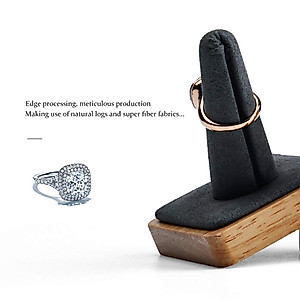 Oirlv Single Finger wooden ring display stand Jewelry Showcase Display Holder (Grey)