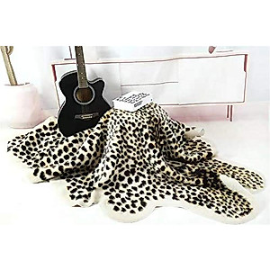 Huichenxing2021FURSTORE Faux Cheetah Area Rug Animals Printed Hide Mats Leopard Faux Hide Area Rug 5.2ft x 6.5ft/ 63 x 78.7inch / 160 x 200cm