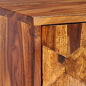 vidaXL TV Stand in Solid Sheesham Wood - Versatile Media Stand with Rich Grains, Spacious Storage and Easy Assembly 55.1"x11.8"x15.7"