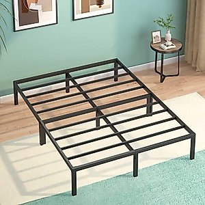 FEMOND Queen Bed Frame, 14 Inch Metal Bed Frame Platform with Storage, Noise Free, Heavy Duty Steel, No Box Spring Needed, Anti-Slip, Easy Assembly (Max Load: 2500lb)