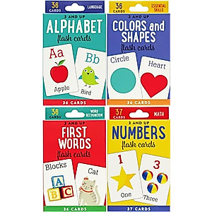 Flash Cards Value Pack - Set of 4 (Alphabet, First Words, Numbers, Colors & Shapes)